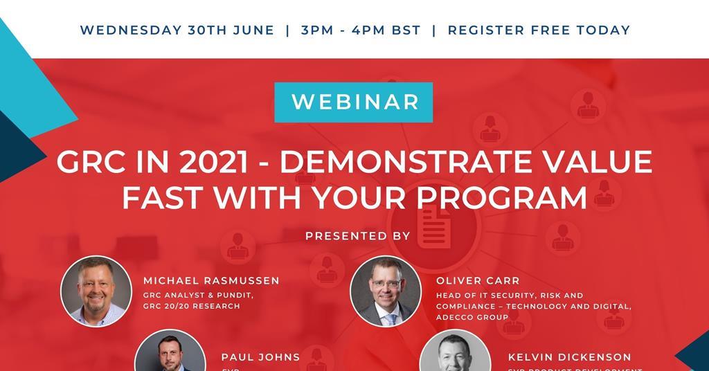 GRC in 2021 - Demonstrate Value Fast with your Program | Webinar | GRC World Forums