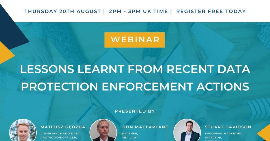 Lessons Learnt from Recent Data Protection Enforcement Actions | Webinar | GRC World Forums
